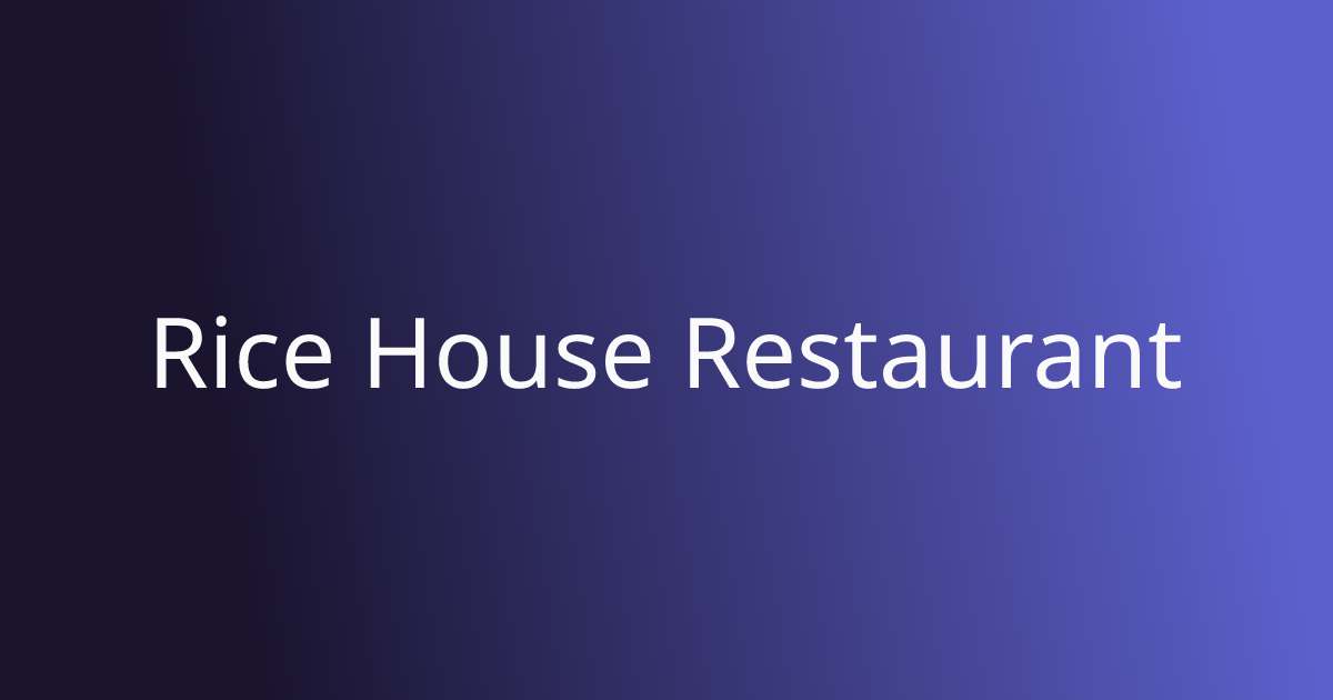 Best Chinese in North Port, FL | Rice House Restaurant | Menu